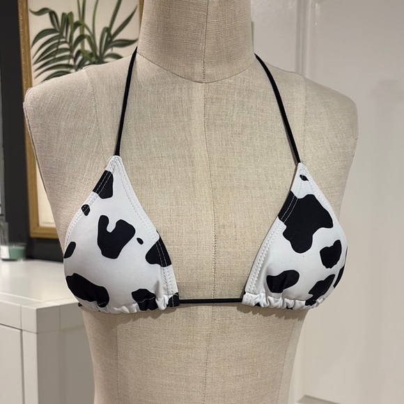 Swim | Cow Print Triangle Bikini Top | Poshmark